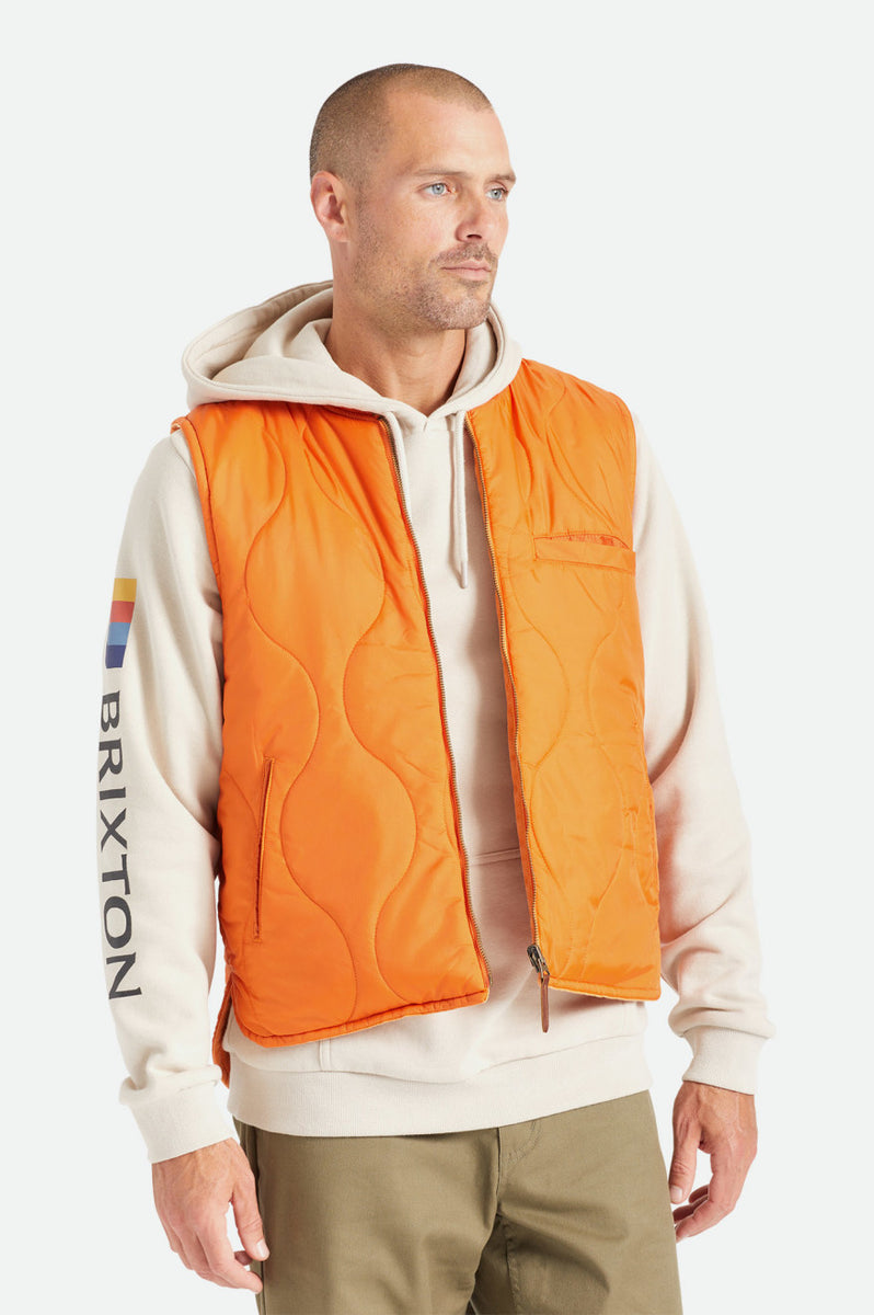 Men's Abraham Reversible Vest - Burnt Orange – Brixton Australia